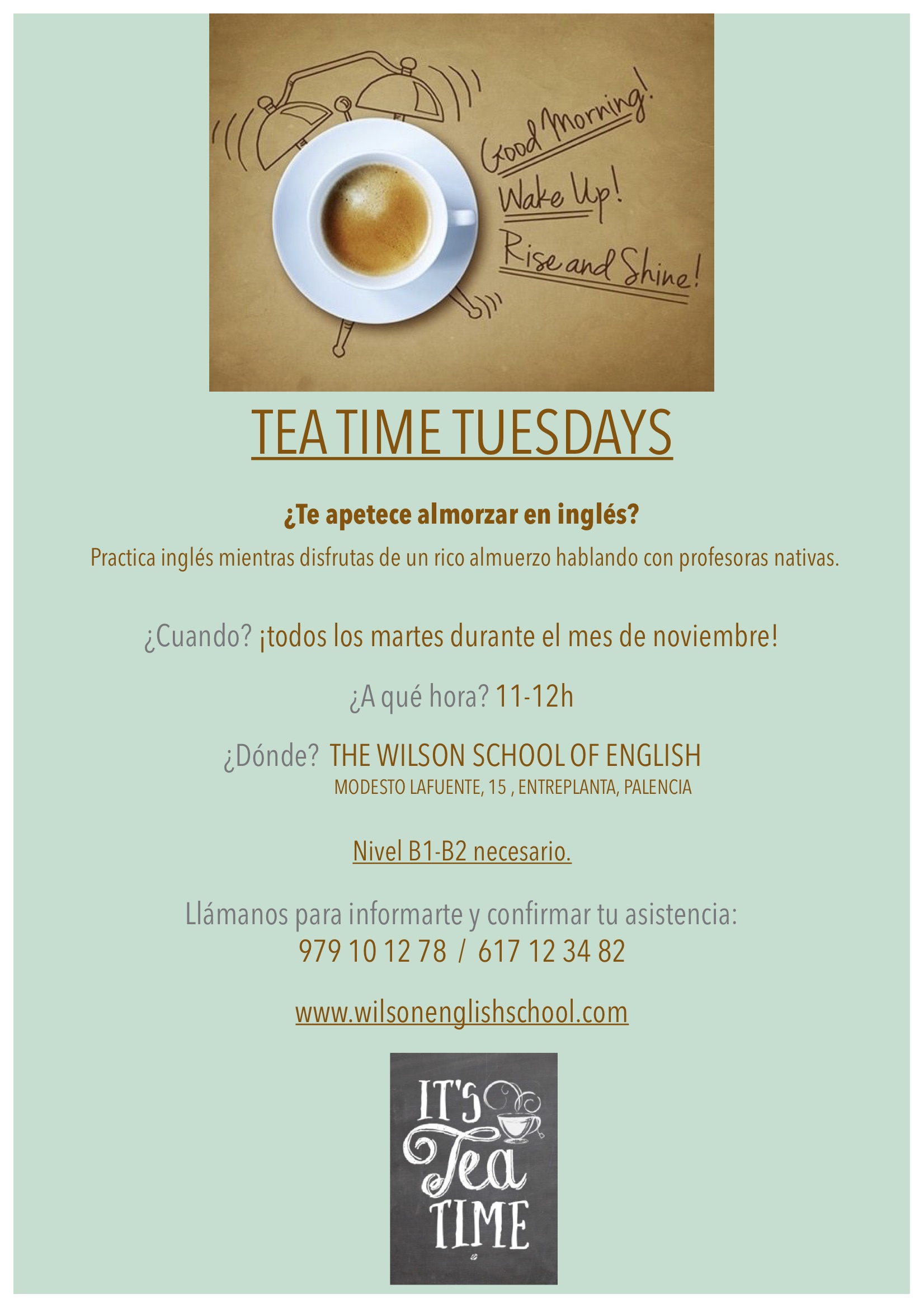 ¡Apartir de noviembre empiezan los TEA TIME TUESDAYS! – The Wilson ...